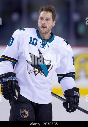 San Jose Sharks' Andrew Desjardins (10) shoots on-goal as Phoenix ...