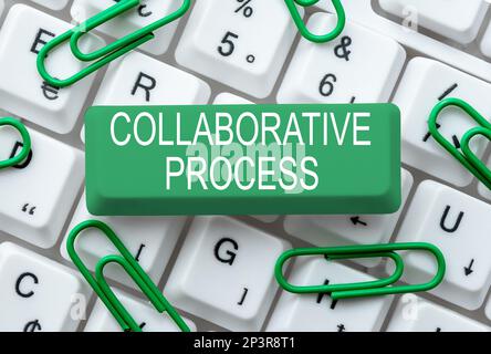 Text caption presenting Collaborative Process. Word for people and ...