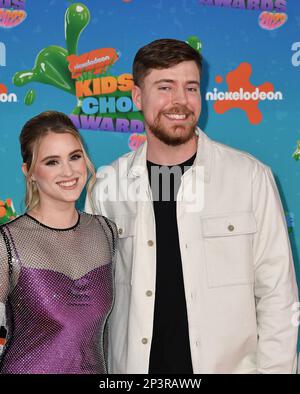 MrBeast and Maddy Spidell attend the 2023 Nickelodeon Kids' Choice ...