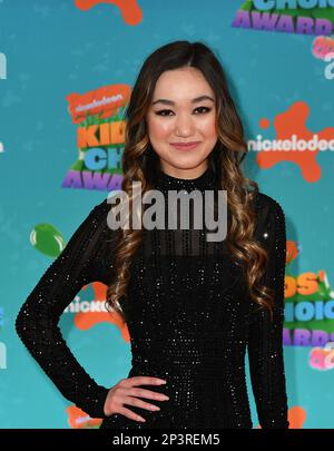 Ava Ro attends the 2023 Nickelodeon Kids' Choice Awards at Microsoft ...