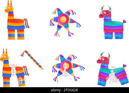 Cute star pinata vector illustration. Mexican paper toy for birthday ...