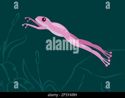 lilac exotic frog jumping Stock Vector Image & Art - Alamy