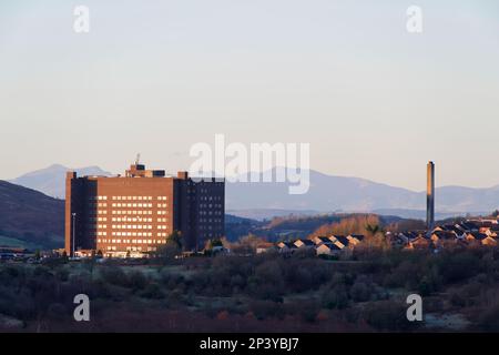 Scottish hospital brutalist architecture in Greenock, Inverclyde Stock ...