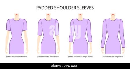 Set of Padded shoulder sleeves clothes - long, short, 3-4, elbow length ...