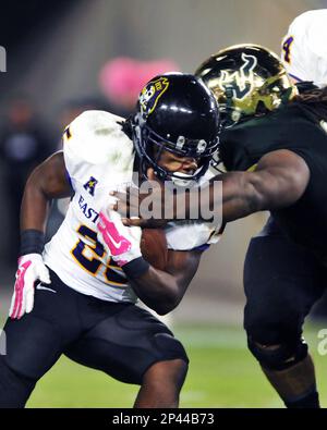 Running back Breon Allen (25) of the East Carolina Pirates celebrates ...