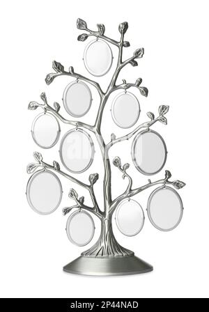 Blank metal family tree frame isolated on white Stock Photo - Alamy