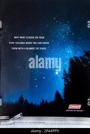 Coleman advert in a Natgeo magazine May 2000 Stock Photo - Alamy