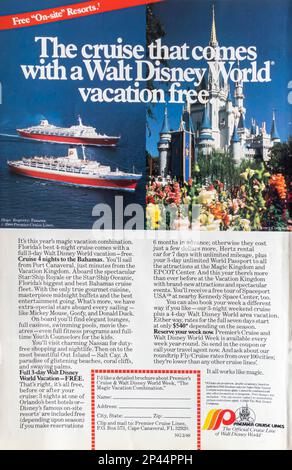 Walt Disney World advert in a Natgeo magazine February 1988 Stock Photo ...