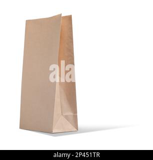 New open paper bag on white background Stock Photo - Alamy