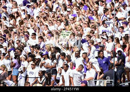 October 4th, 2014: .TCU fans take the field after the shock Oklahoma in ...