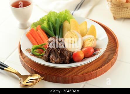 Selat Solo, Braised Beef Steak in Sweet Soy Sauce with Eggs, Potato ...