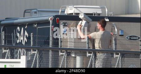 Bomb squad truck is seen in front of the musum after the New York ...