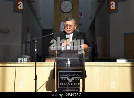 Ben Shelly, the President of the Navajo Nation, left, and Lorenzo Bates ...