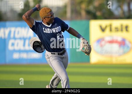 Longwood infielder Gregory Ryan (24) throws during an NCAA college ...