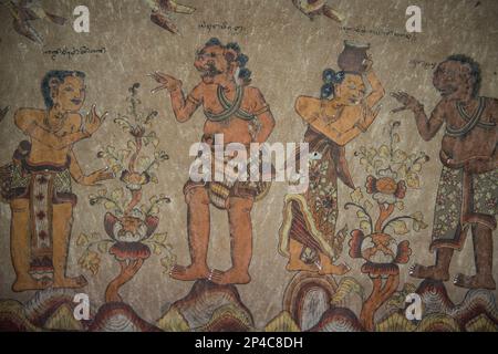 Hindu-inspired Kamasan-style painting. Klungkung Palace, Semarapura ...