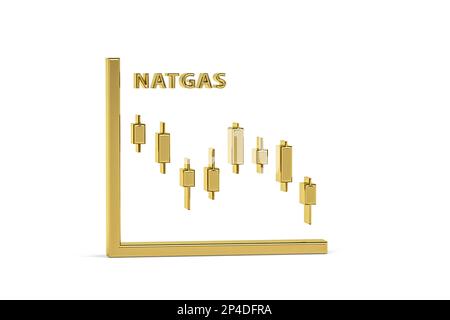Golden 3d candlestick chart icon isolated on white background - 3d ...