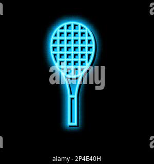 junior tennis racquet neon glow icon illustration Stock Vector Image ...