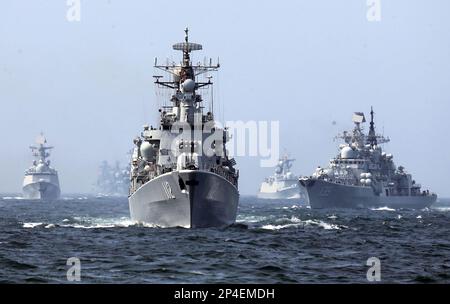 China s Ningbo missile destroyer (L) and Harbin missile destroyer (R ...