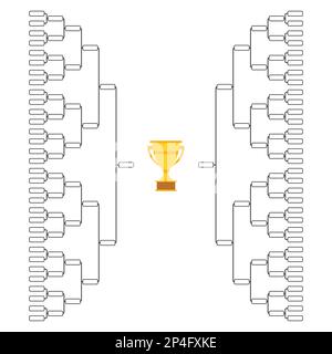 64 team tournament bracket championship template flat style design ...