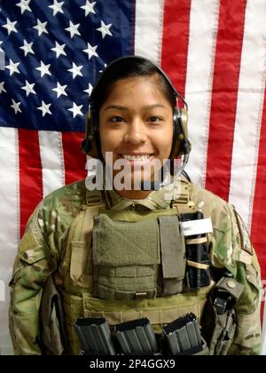 U.S. Army Sgt. Jennifer Peters, from the 186th Military Police Company ...