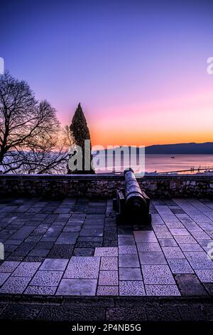 CROATIA : SUNSET SCENERY OVER RIJEKA FROM CASTLE TRSAT Stock Photo - Alamy