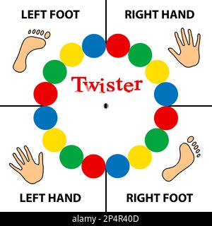 Twister spinner board, illustration. Game of physical skill Stock Photo ...