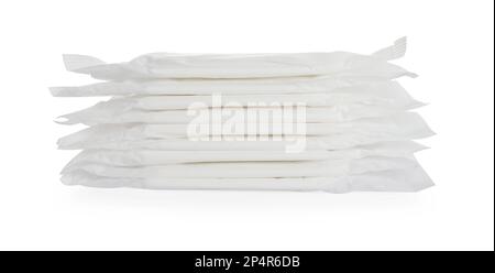 Stack of menstrual pads on white background. Gynecological care Stock ...