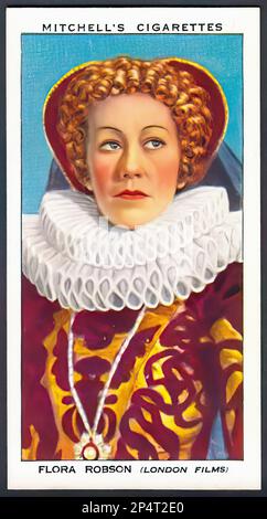 Portrait of Flora Robson - Vintage Cigarette Card 01 Stock Photo - Alamy