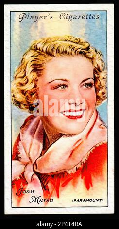 Portrait of Joan Marsh - Vintage Cigarette Card Stock Photo - Alamy