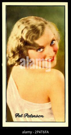 Portrait of actress Pat Paterson - Vintage Cigarette Card Stock Photo ...