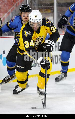 CLEVELAND, OH - MARCH 04: Wilkes-Barre/Scranton Penguins left wing ...