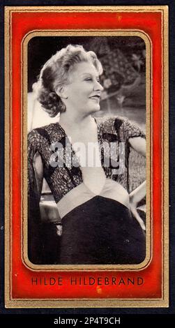 Portrait of Hilde Hildebrand - Vintage German Cigarette Card 01 Stock ...