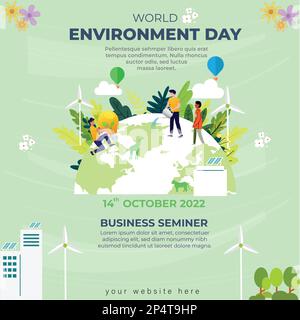 Environmental issues poster template layout. Ecological problems. Global warm. Banner, booklet ...