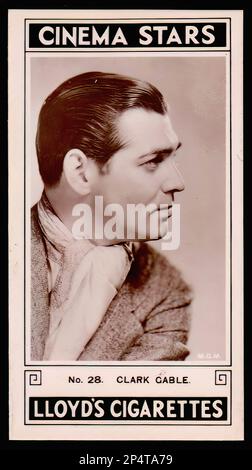Portrait of Clark Gable - Vintage Cigarette Card 01 Stock Photo - Alamy