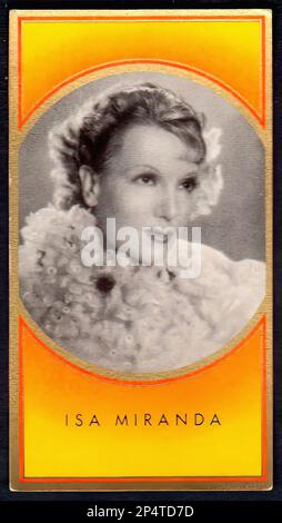 Portrait of actress Isa Miranda - Vintage Cigarette Card Stock Photo ...