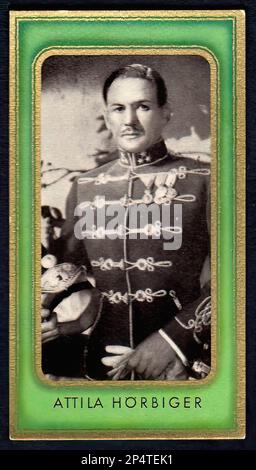 Portrait of Attila Hörbiger - Vintage German Cigarette Card 02 Stock ...