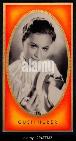 Portrait of Gusti Huber - Vintage German Cigarette Card 02 Stock Photo ...