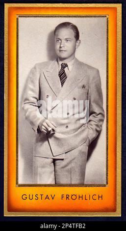 Portrait of Gustav Fröhlich - Vintage German Cigarette Card 03 Stock ...