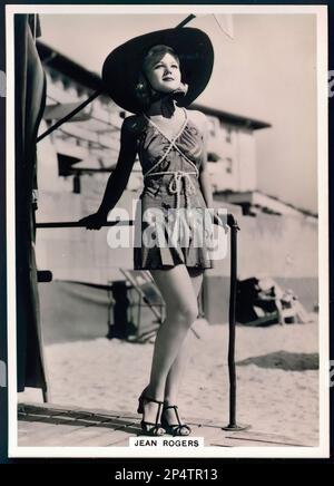 Portrait of actress Jean Rogers - Vintage Cigarette Card Stock Photo ...