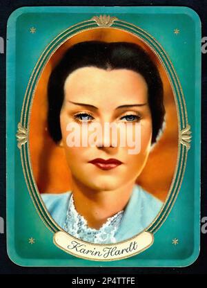 Portrait of actress Karin Hardt - Vintage German Cigarette Card Stock ...