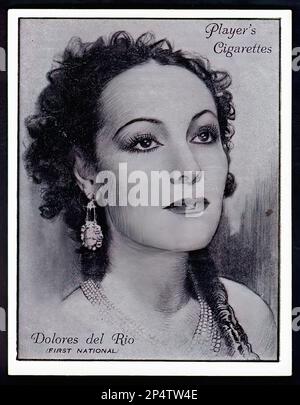 Portrait of Dolores del Rio - Vintage Cigarette Card 01 Stock Photo - Alamy