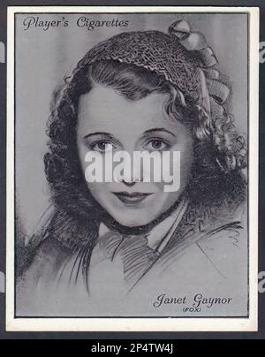 Portrait of Janet Gaynor - Vintage Cigarette Card 01 Stock Photo - Alamy