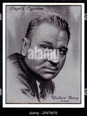 Portrait of Wallace Beery - Vintage Cigarette Card 05 Stock Photo - Alamy