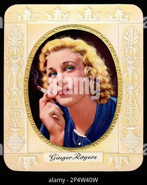 Portrait of Ginger Rogers - Vintage Cigarette Card Stock Photo - Alamy