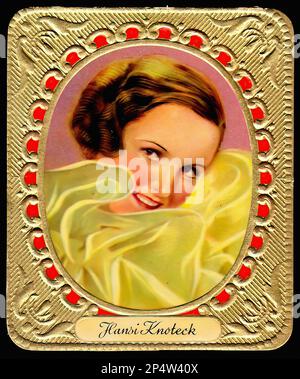 Portrait of Hansi Knoteck - Vintage German Cigarette Card 02 Stock ...