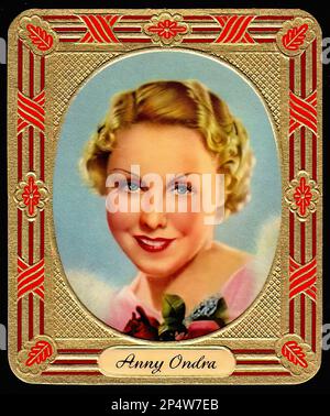 Portrait of Anny Ondra - Vintage German Cigarette Card Stock Photo - Alamy