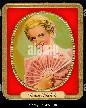 Portrait of actress Hansi Knoteck - Vintage Cigarette Card Stock Photo ...