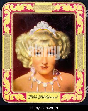 Portrait of Hilde Hildebrand - Vintage German Cigarette Card 02 Stock ...