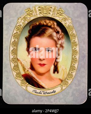 Portrait of actress Paula Wessely - Vintage German Cigarette Card Stock ...