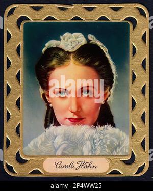 Portrait of Carola Höhn - Vintage German Cigarette Card 02 Stock Photo ...